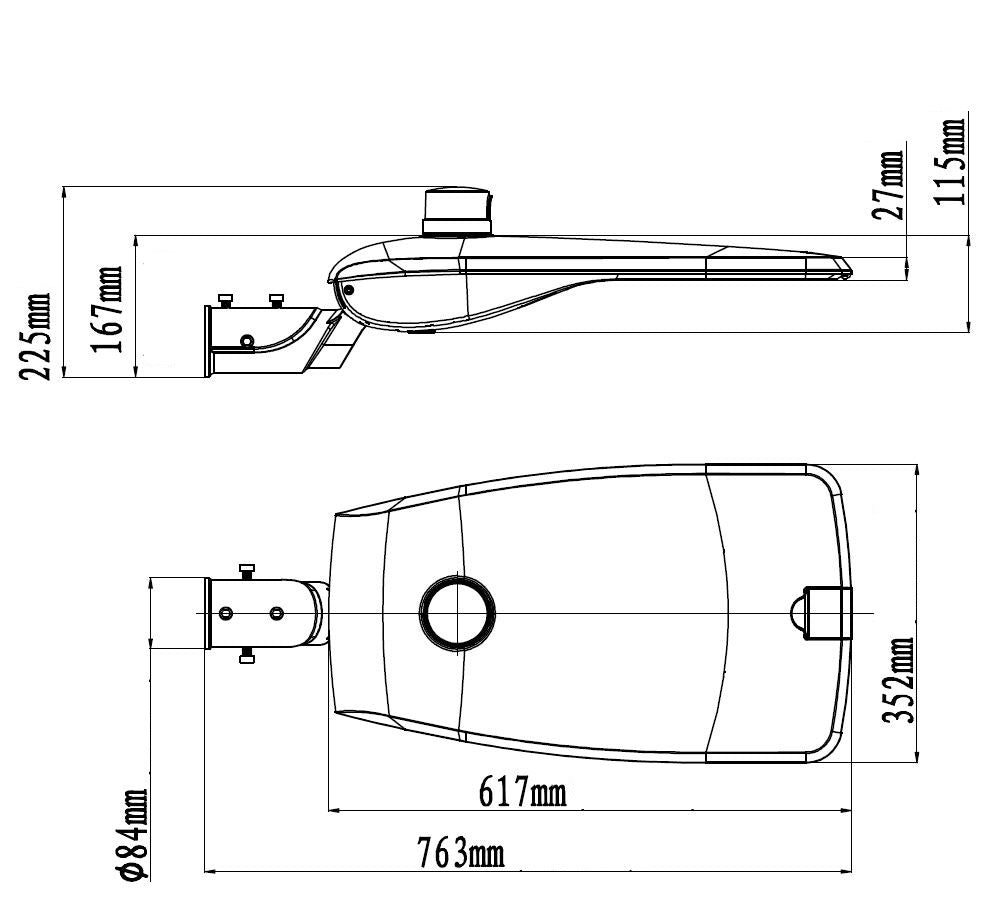 SL2 Series LED Streetlight with PE Cell - 150W Silver– Integrated Power