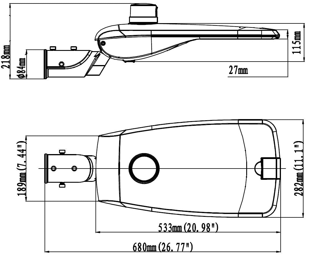 SL2 Series LED Streetlight with PE Cell - 50W Black– Integrated Power