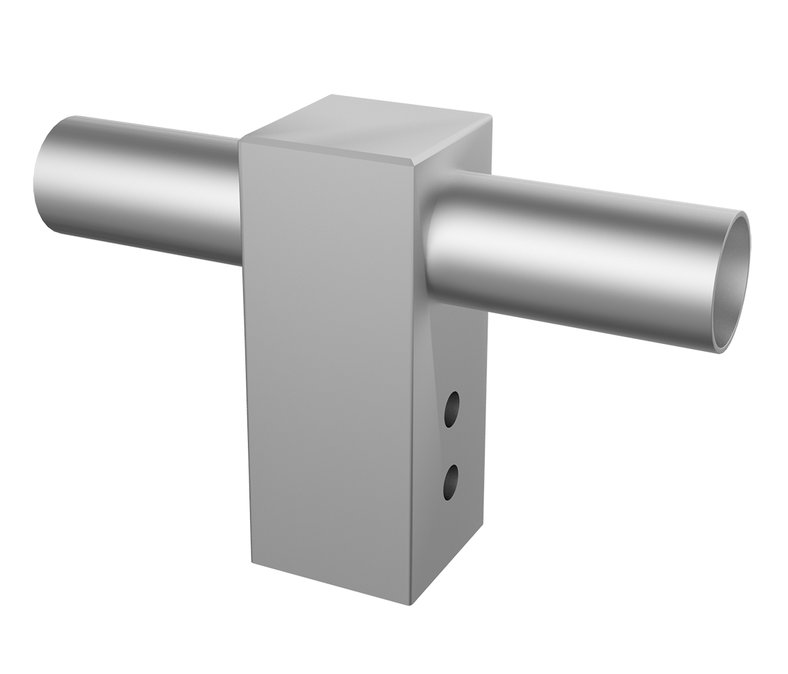 SL2 100mm Square Pole Double Spigot Adaptor - Silver– Integrated Power